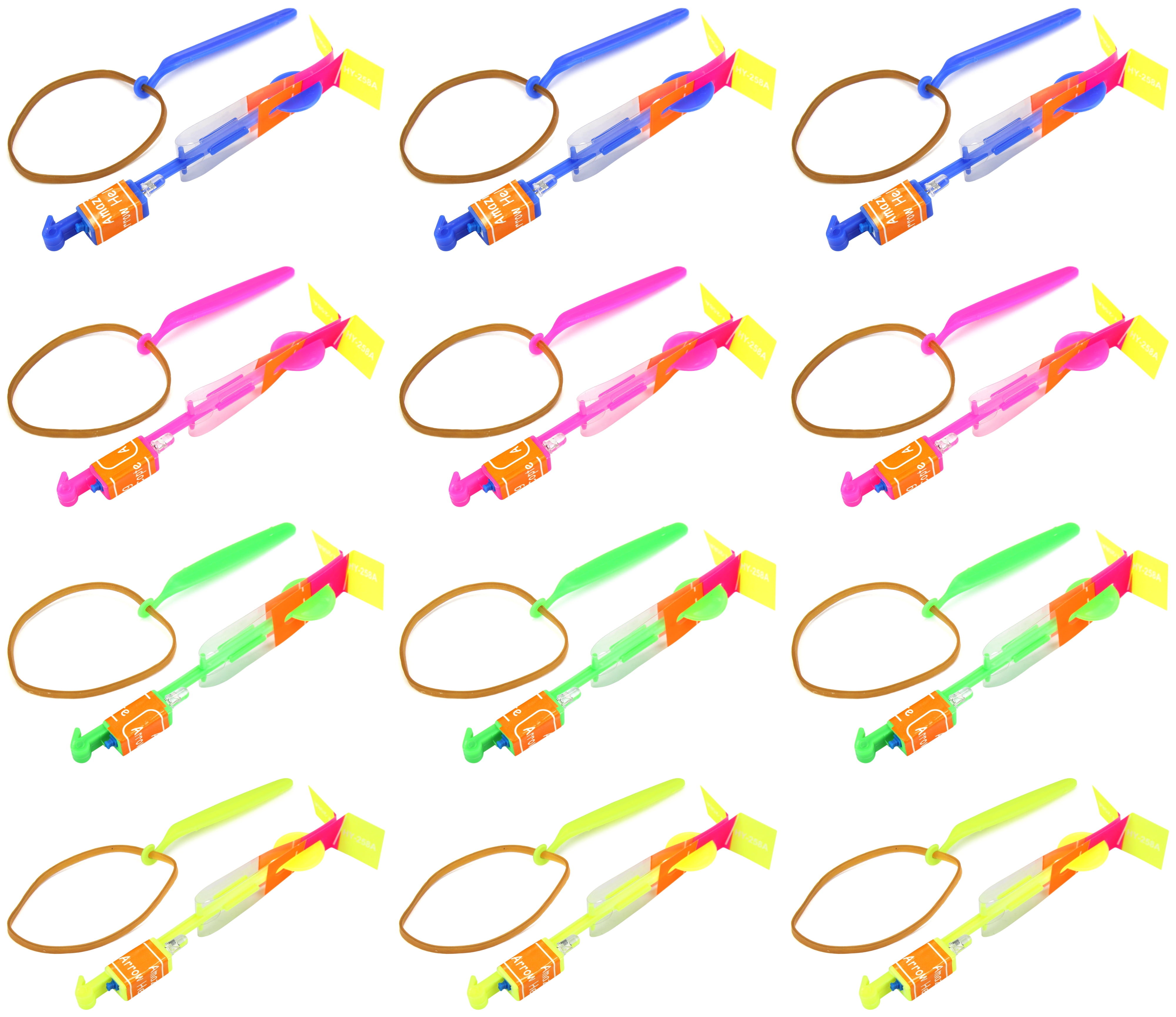 Set of 12 VT LED Light Up Sling Shot Flare Arrow Party Favor Toy Flyers ...