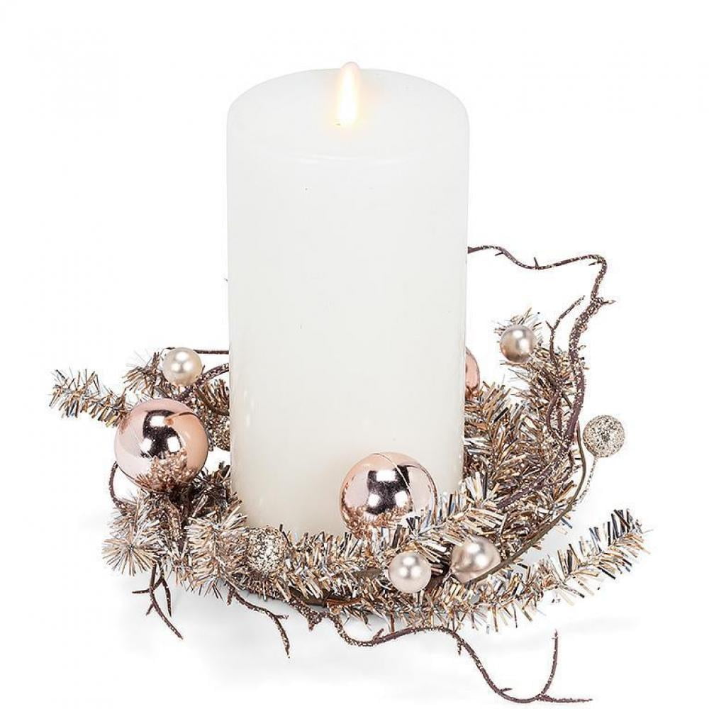 Set of 12 Vintage Tinsel Candle Ring - Walmart.com