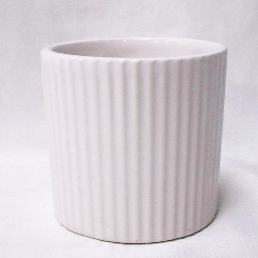 Set of 12 White Ribbed Planter - Walmart.com