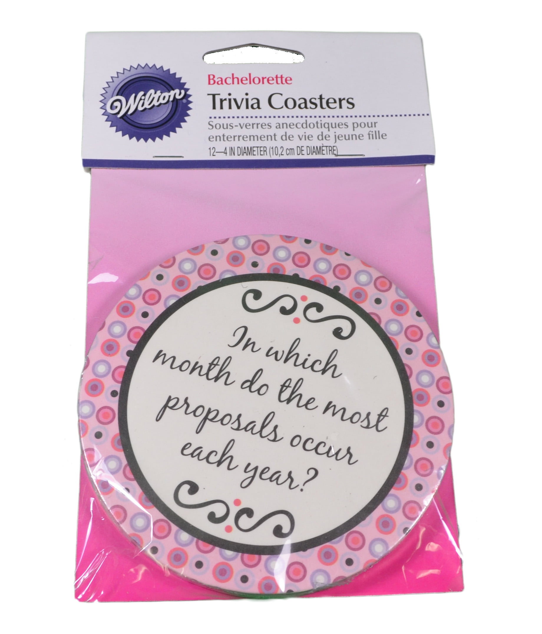 Set of 12 Wilton Wedding Bachelorette Party Trivia Game Coasters ...