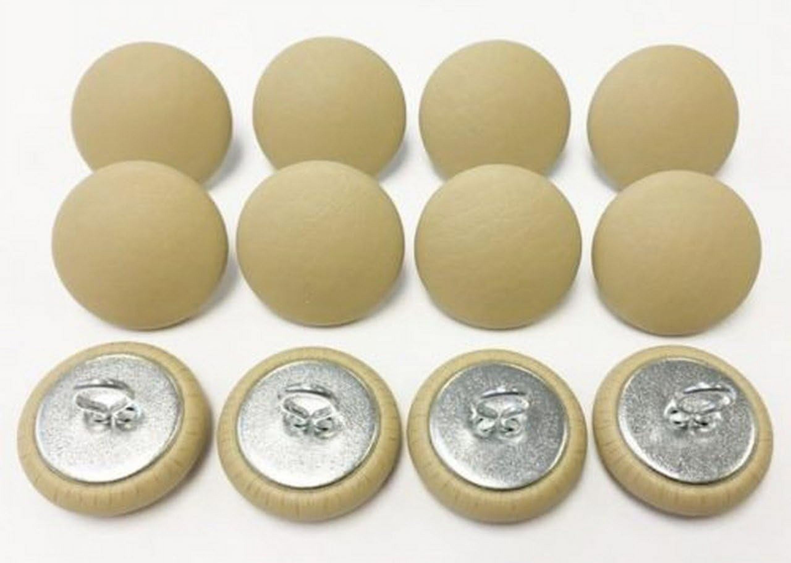 Set of 12 Wire Eye Back Upholstery Buttons Parchment Tan Vinyl (#22-1/2 ...