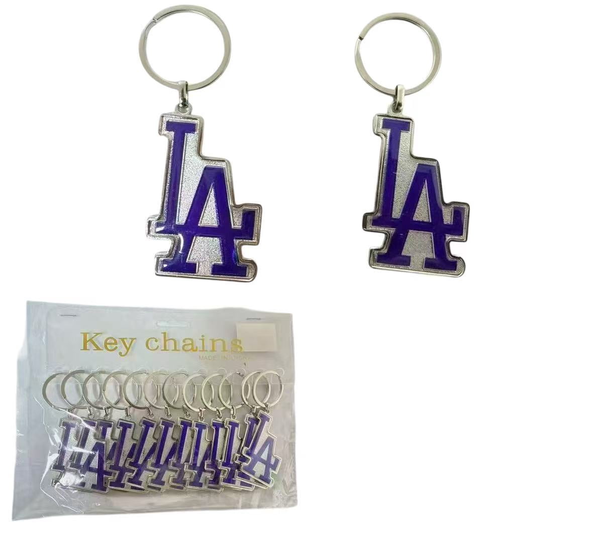 Set of 12 dodgers inspired blue LA keychain party favor Keychain / go ...