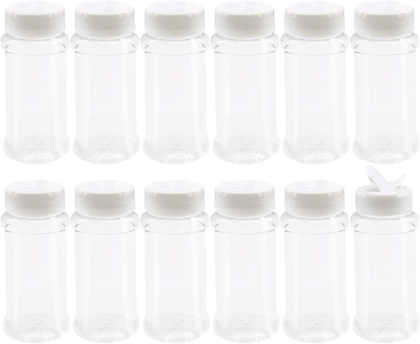 Set of 12Pcs Empty Plastic Spice Jars, 3.3 Fluid Ounces/100ml Spice ...