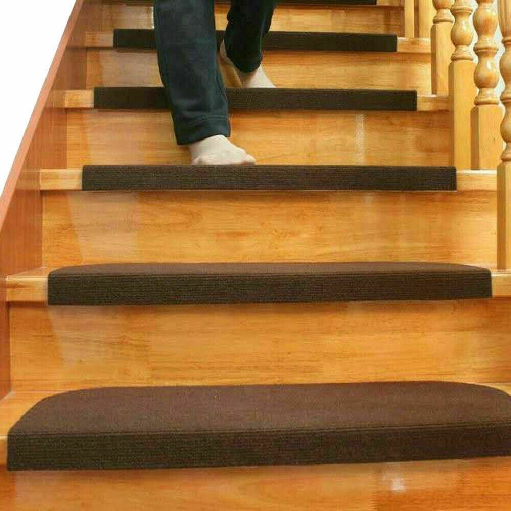 Set of 13 Stair Treads Indoor Non Slip / Skid Mats Step Pads Carpet ...