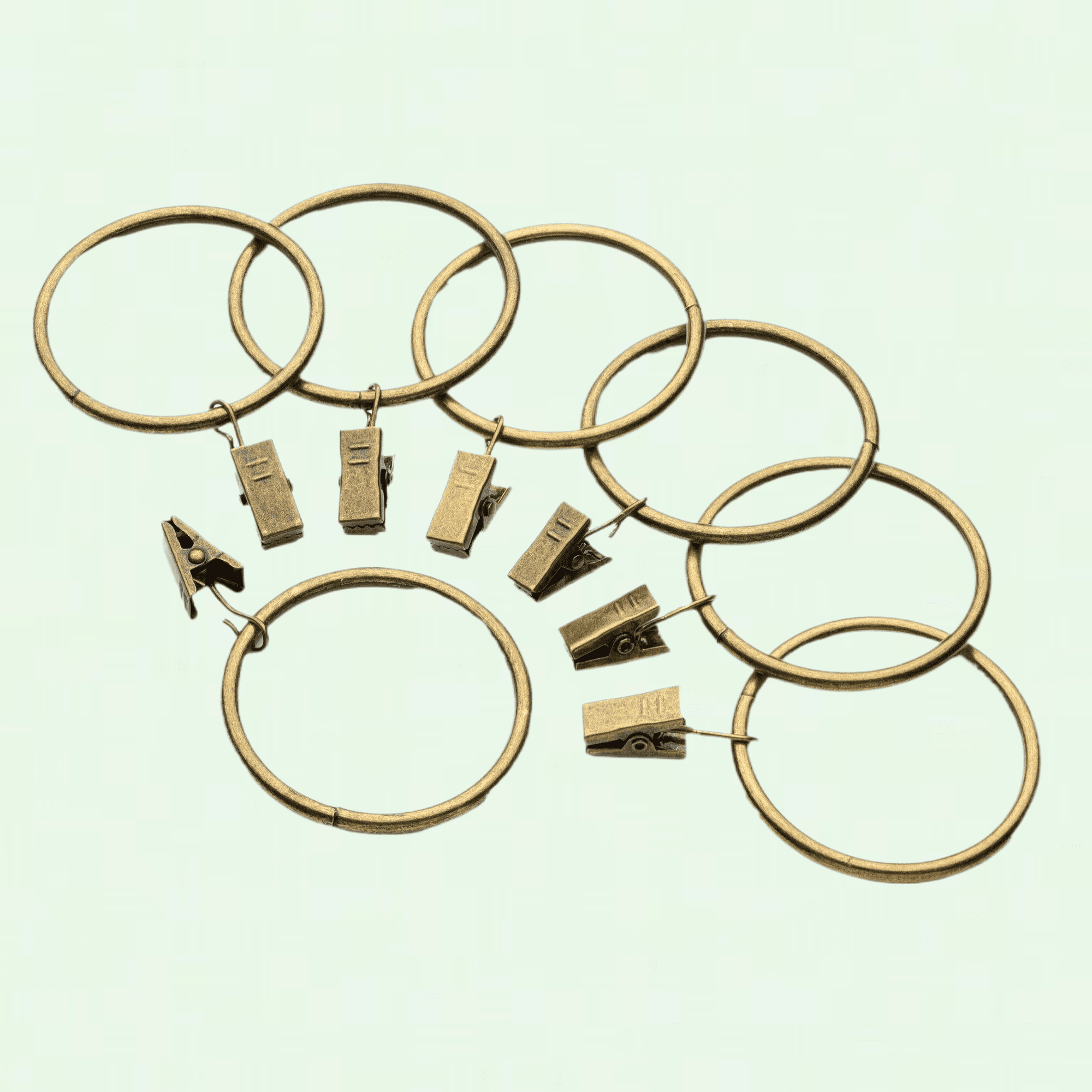 Set of 14 Antique Bronze Metal Curtain Clip Rings, 2 Inch Inside ...