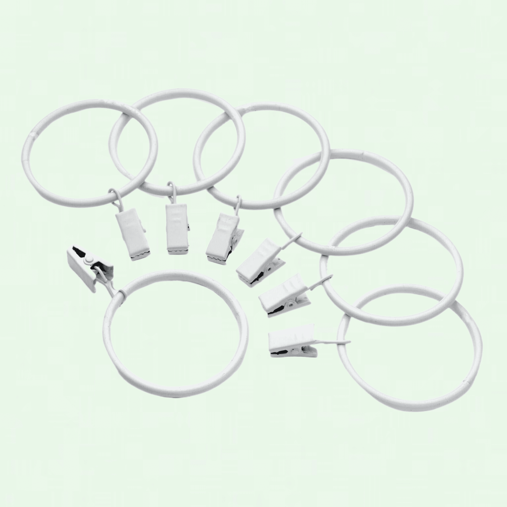 Set of 14 Metal Curtain Clip Rings, 2 Inch Inside Diameter (White ...