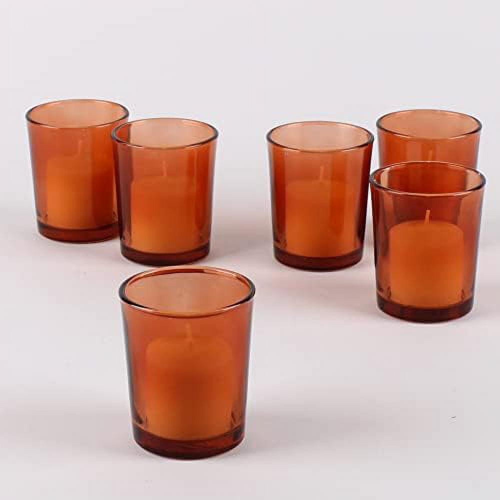 Set of 144 Amber Glass Colored Votive Candle Holders - Walmart.com