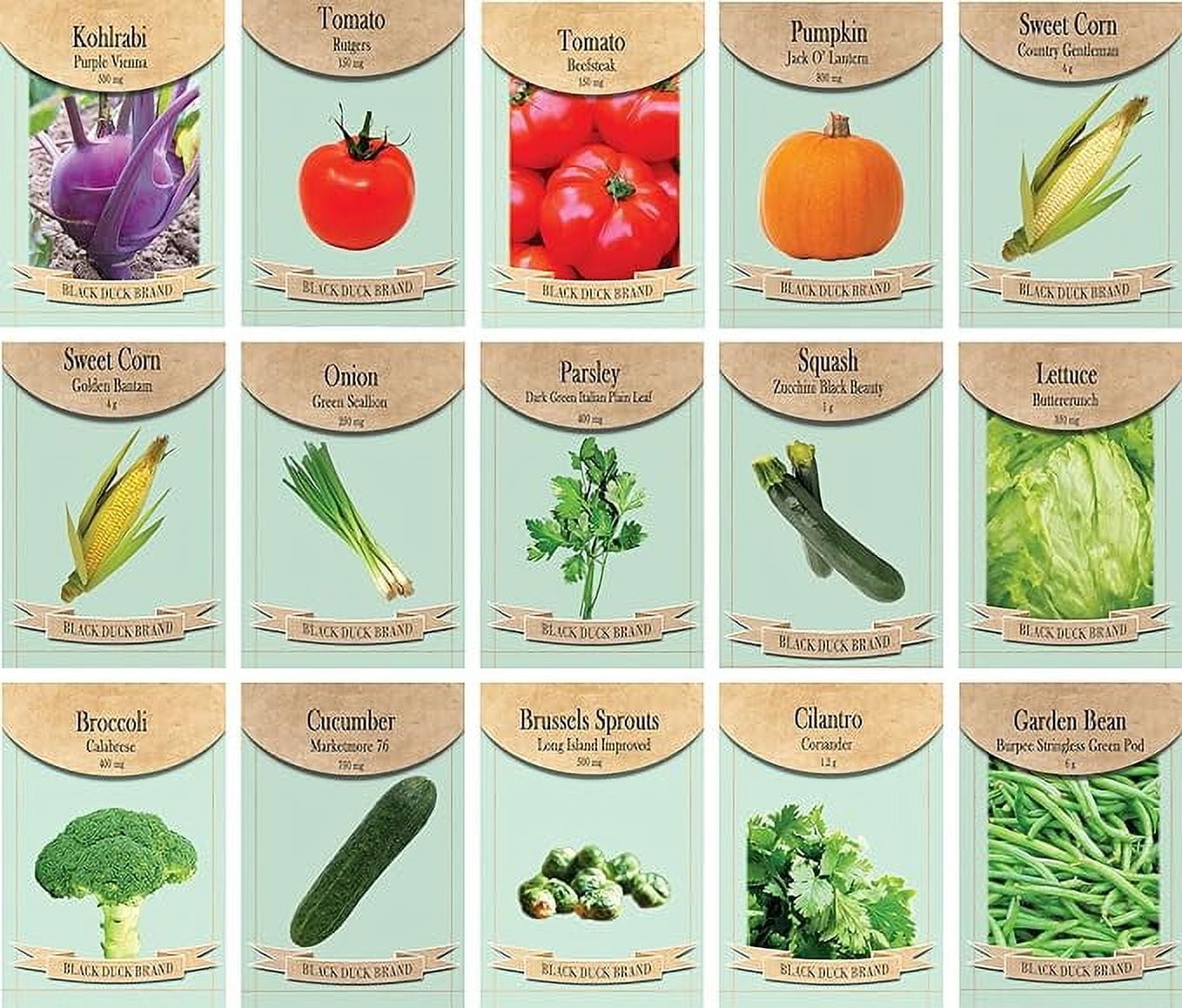 Set of 15 Assorted Vegetable & Herb Seed Packets - Create a Deluxe ...