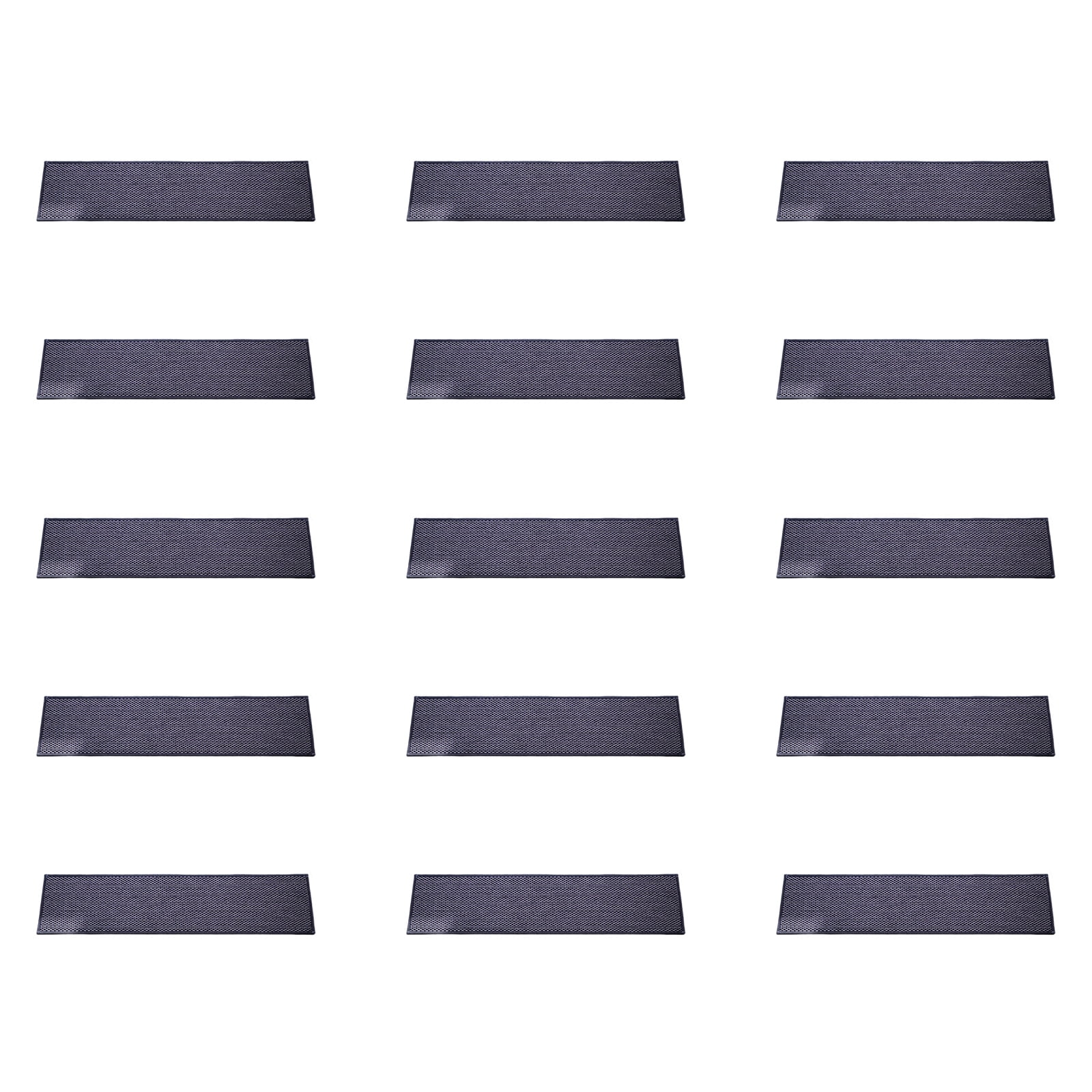 Set of 15 Faux Linen Texture Step Mats Nonslip Base Adhesive Reusable ...