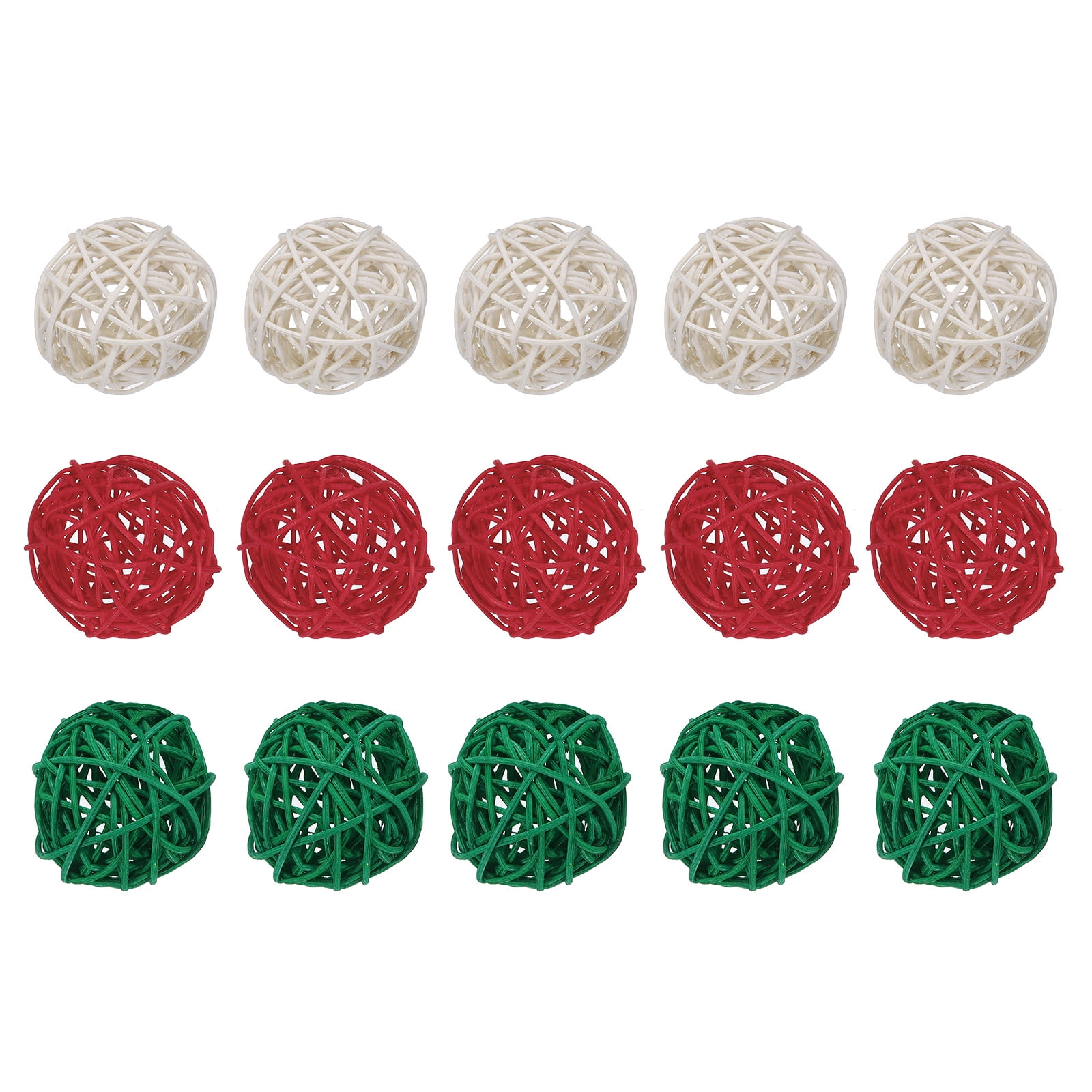Set of 15 Pcs Wicker Rattan Balls 2 Inch Rattan Decorative Balls for ...
