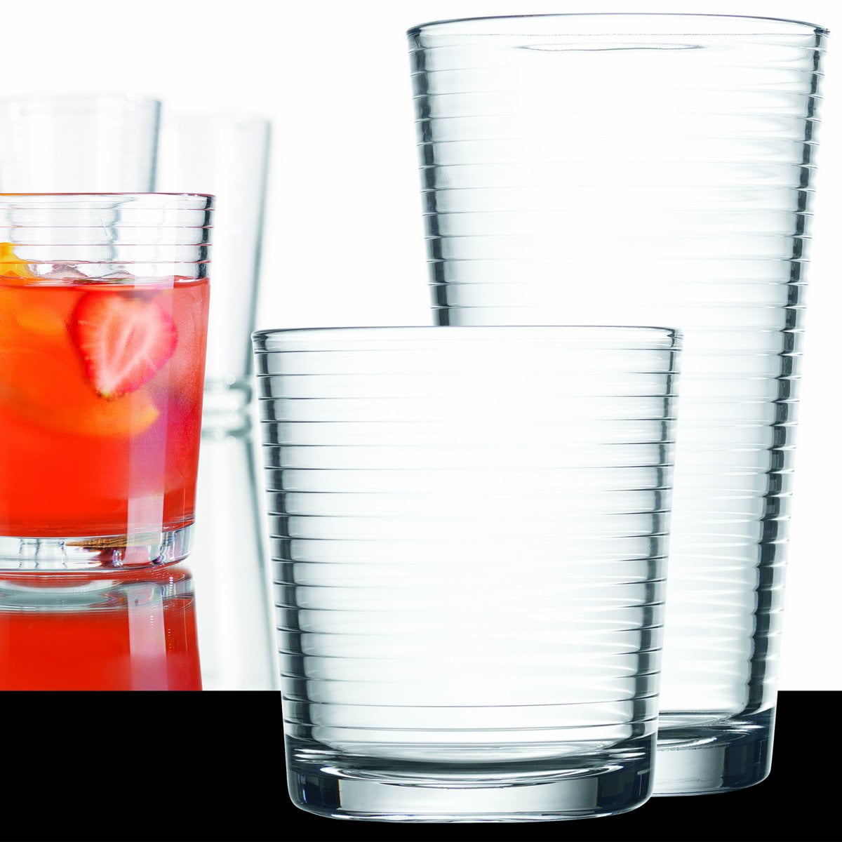 Set of 16 Durable Solar Drinking Glasses Includes 8 Cooler Glasses(17oz ...