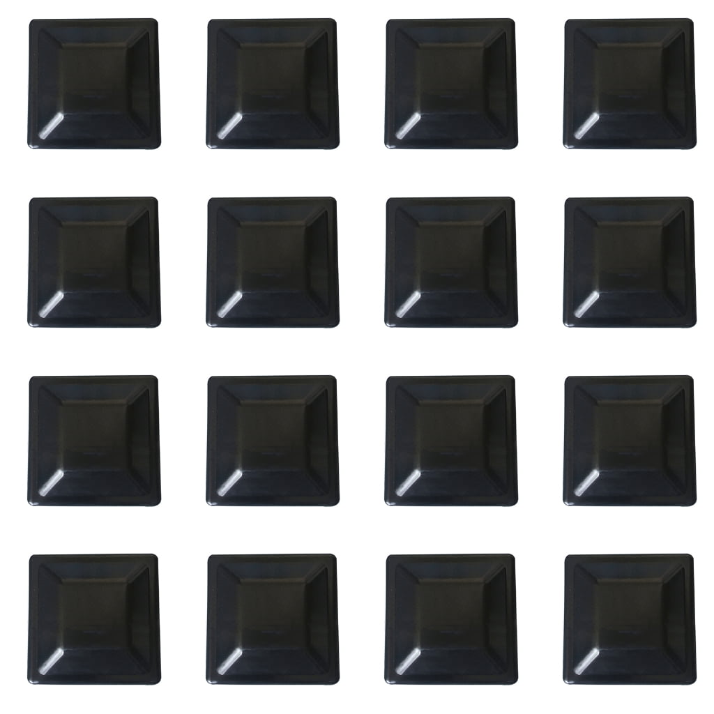 Set of 16 Elegant Black Plastic Fence Post Caps Practical Black Plastic ...