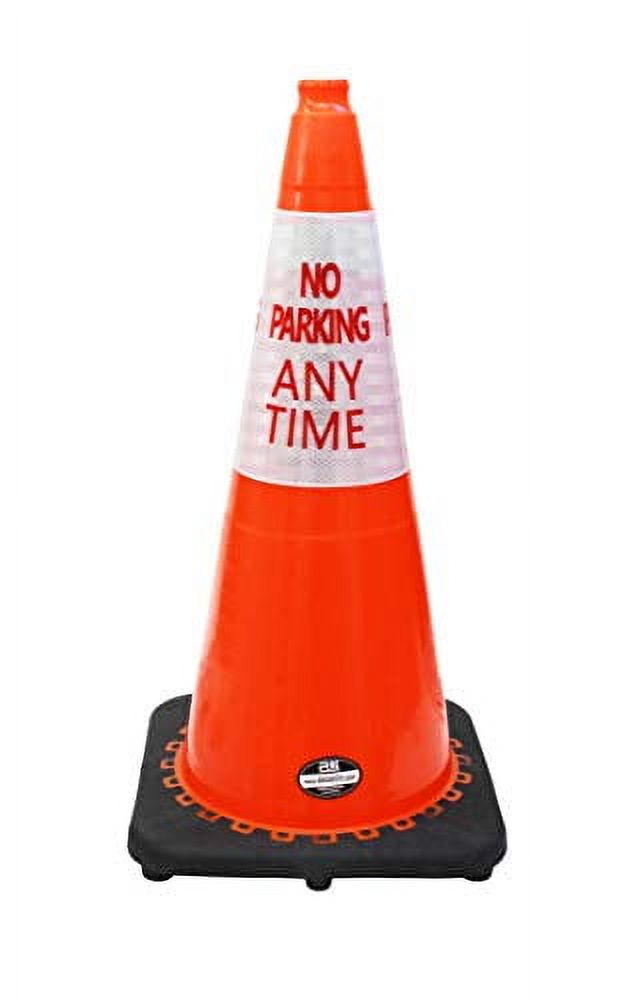 (Set of 16) RK 28" Orange Safety Traffic PVC Cones Black Base with"NO PARKING ANY TIME ...