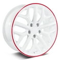 Set of 18" Gloss White W/Red Pin Stripe 2020 SI Style Wheels Compatible ...