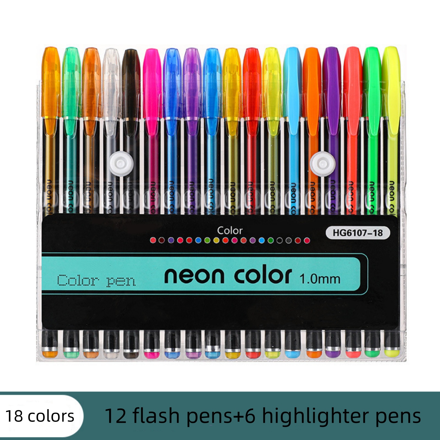 Living In Color Color-Flow Glitter Gel Pen Set 6/Pkg-Neons - Walmart.com