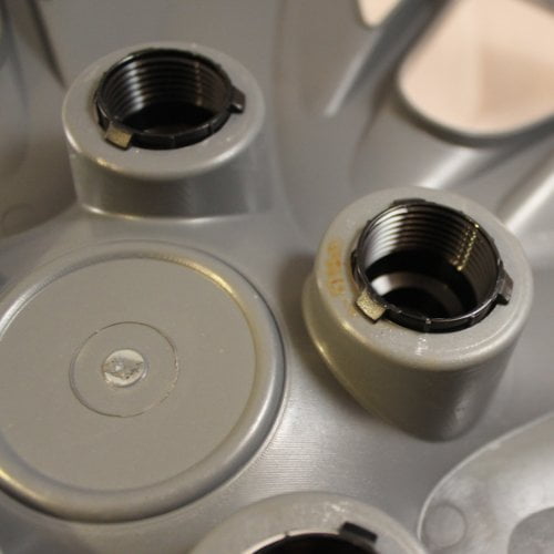 Set of 18" inch Impala Silver Lug Screw on Retention Hub Wheel Covers ...