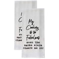 Set of 2, 100% Cotton White Printed Flour Sack Kitchen Towels My ...