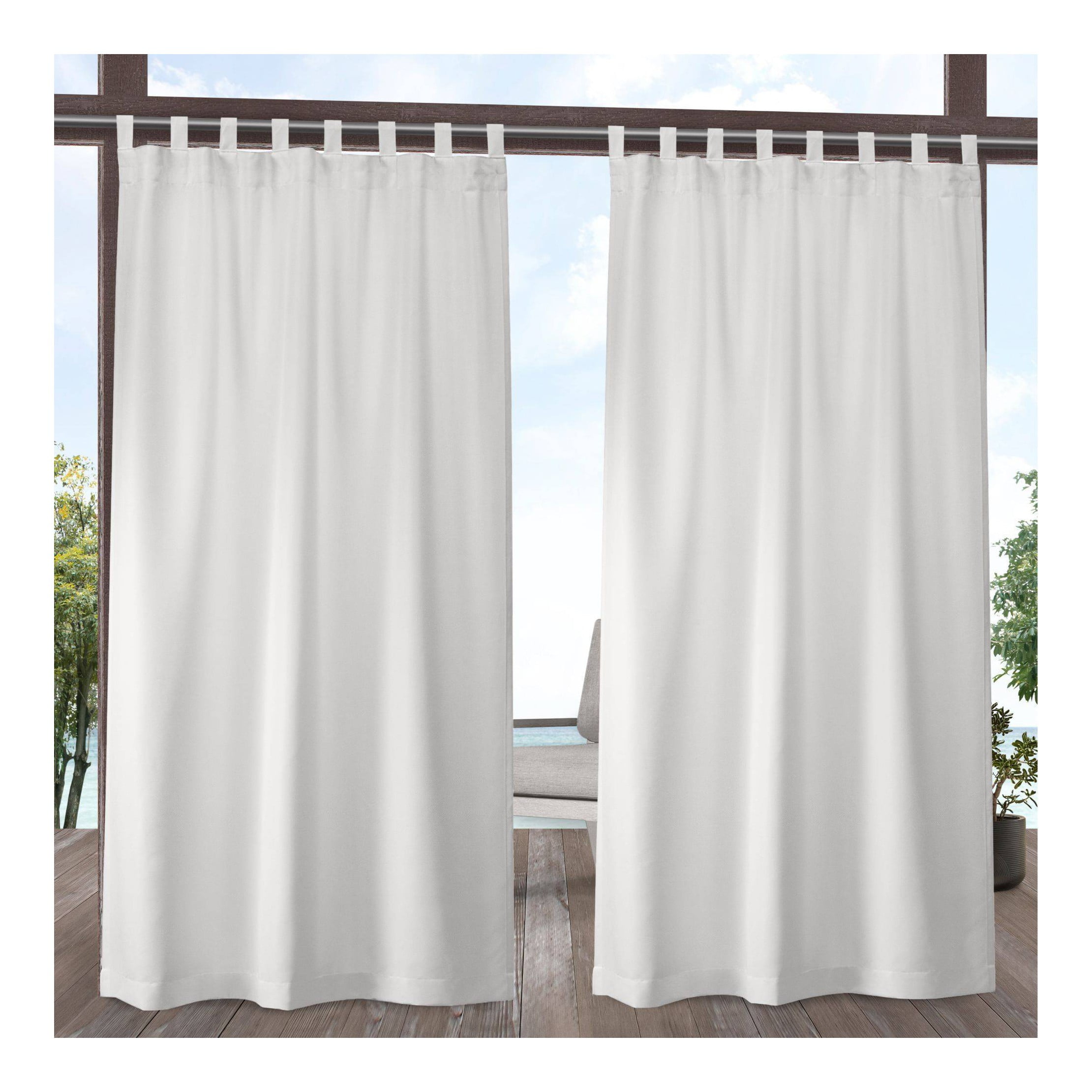 Set of 2 (120"x54") Indoor/Outdoor Solid Cabana Tab Top Curtain Panel ...
