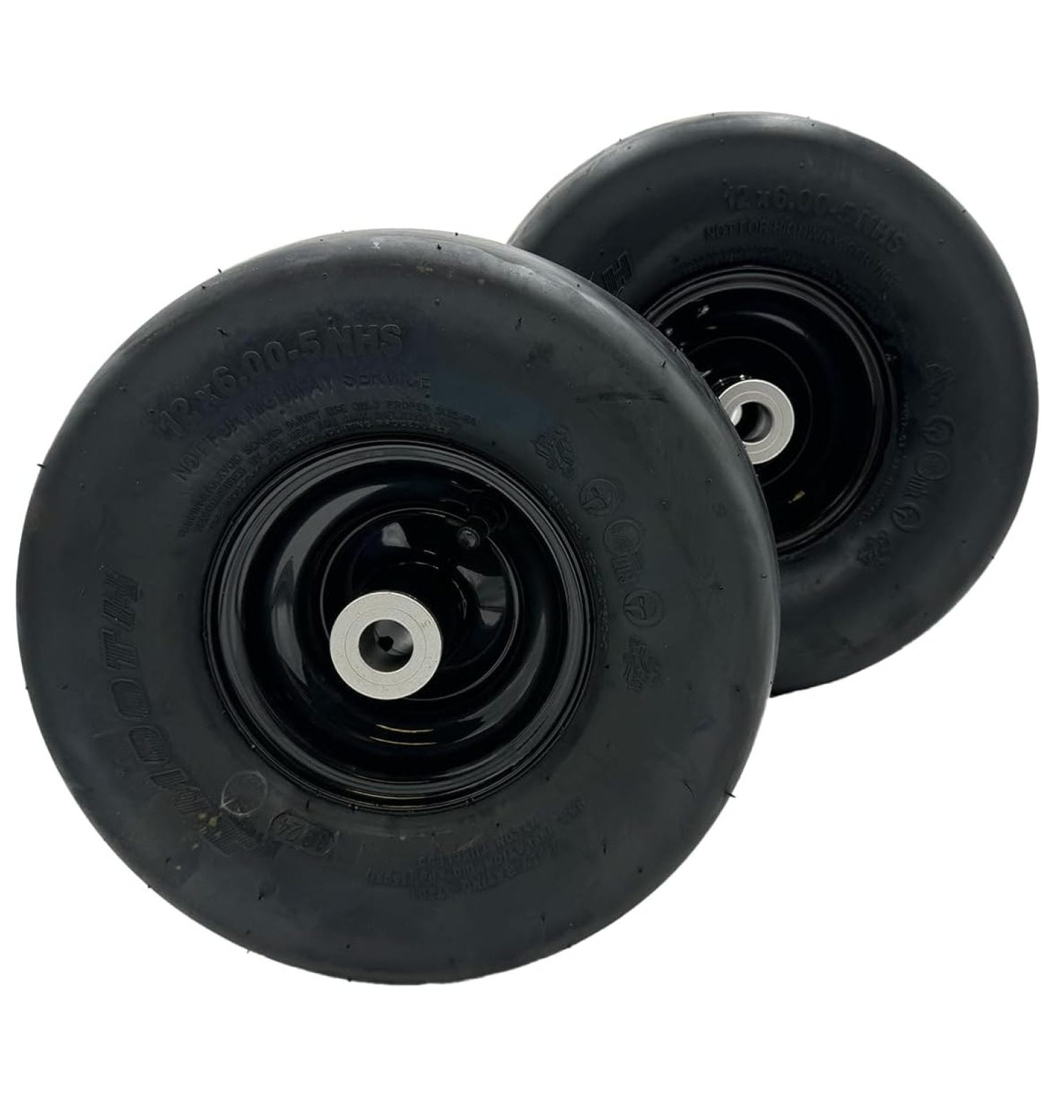 Set of 2-12x6.00-5 2 Ply Smooth Tire & Wheel Assembly - Walmart.com