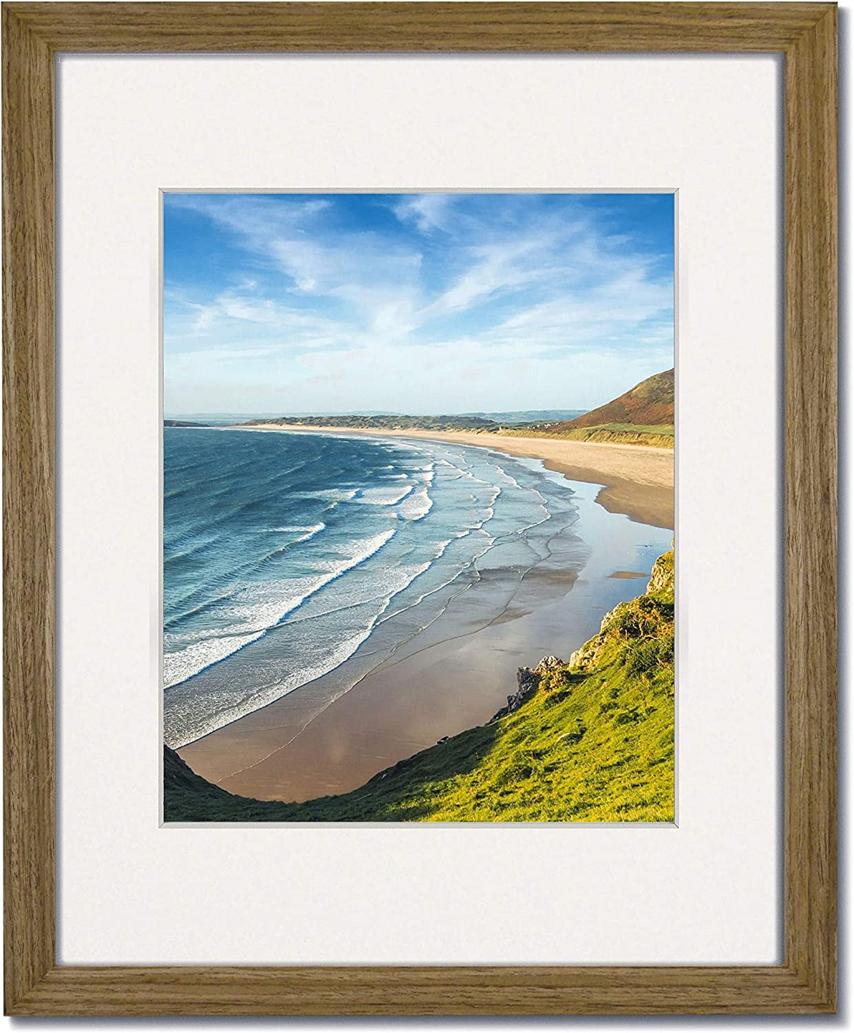 Set of 2-16x20 Light Walnut Drift Picture Frames with Clear Glass and ...