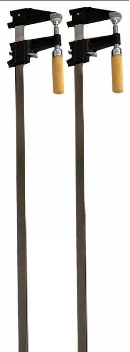 Set of 2-18" Steel Bar Clamp with Metal Ratcheting System and Quick ...