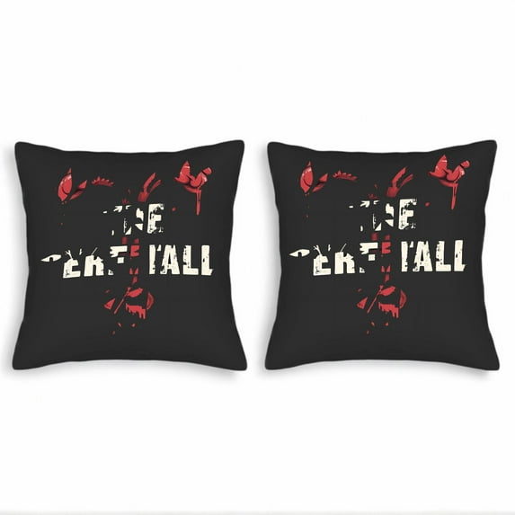 Set of 2 18x18in Throw Pillow Covers - Black with Distressed ' THE ...