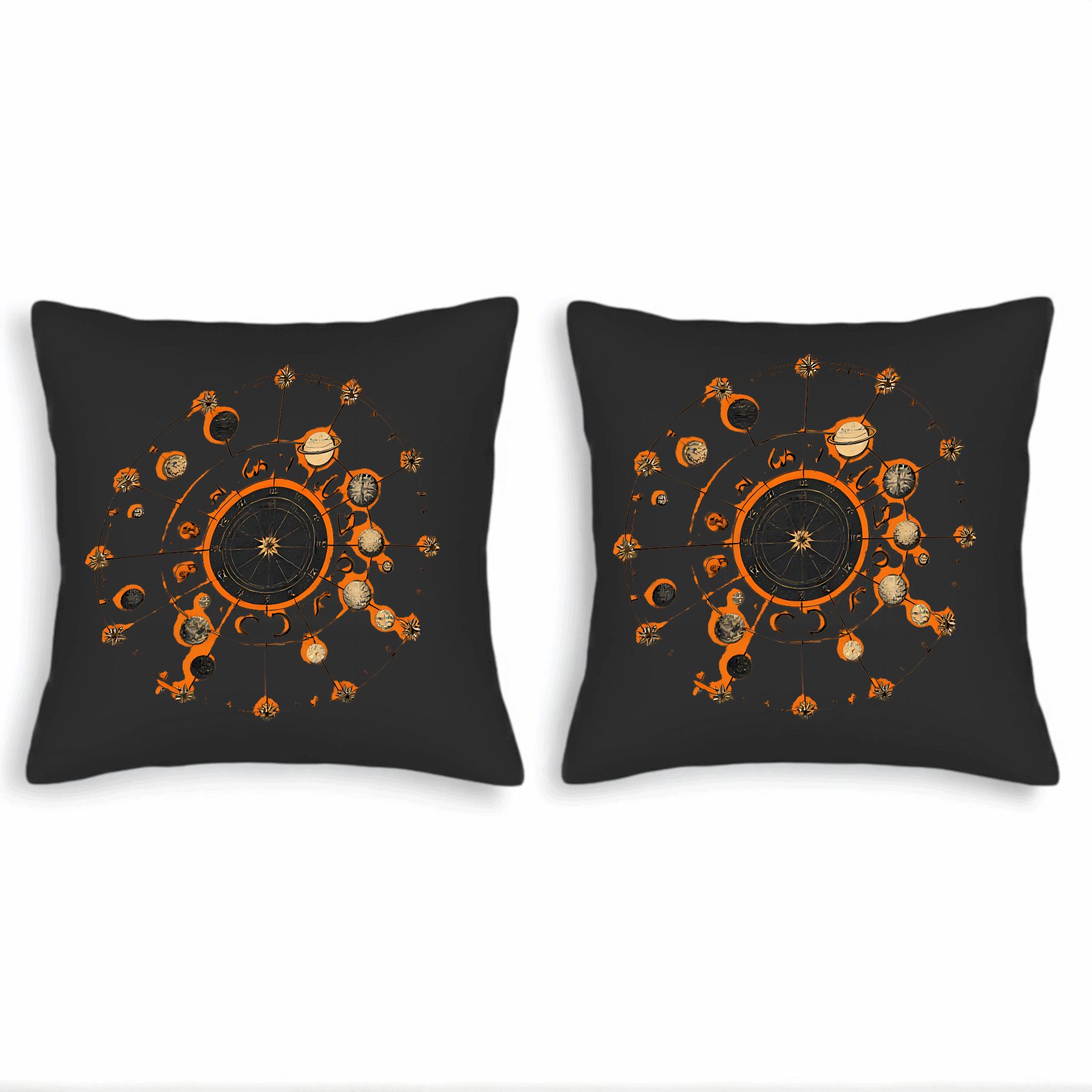 Set of 2 18x18in Throw Pillow Covers - Cosmic Celestial Design with ...