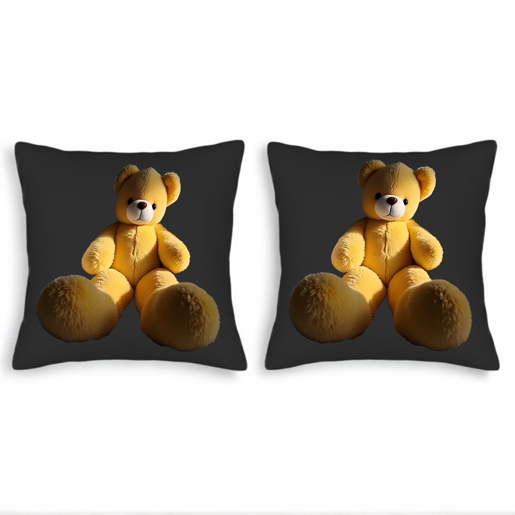 Set of 2 18x18in Throw Pillow Covers - Cozy Texture with Cute Design ...