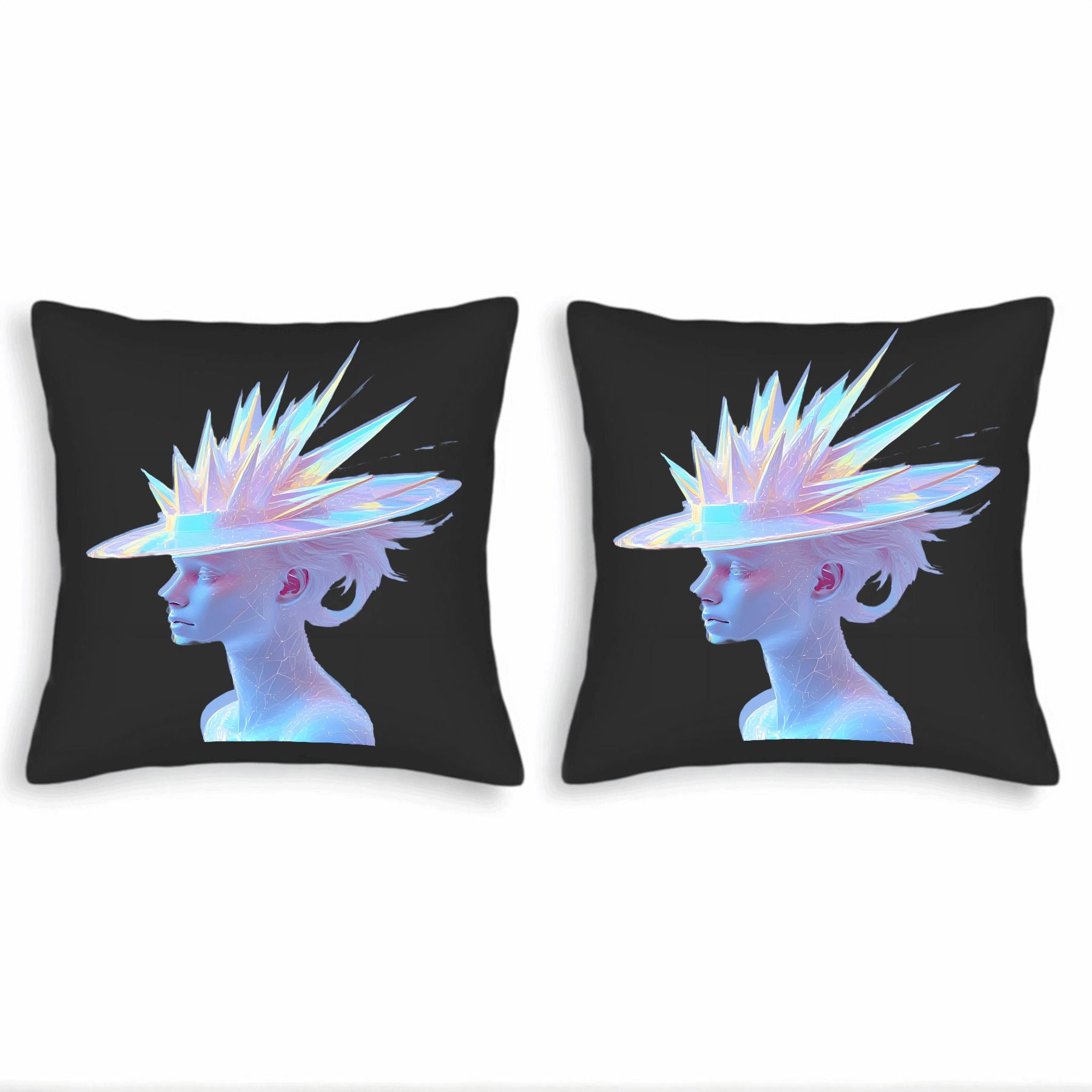 Set of 2 18x18in Throw Pillow Covers - Futuristic Ethereal Design with ...