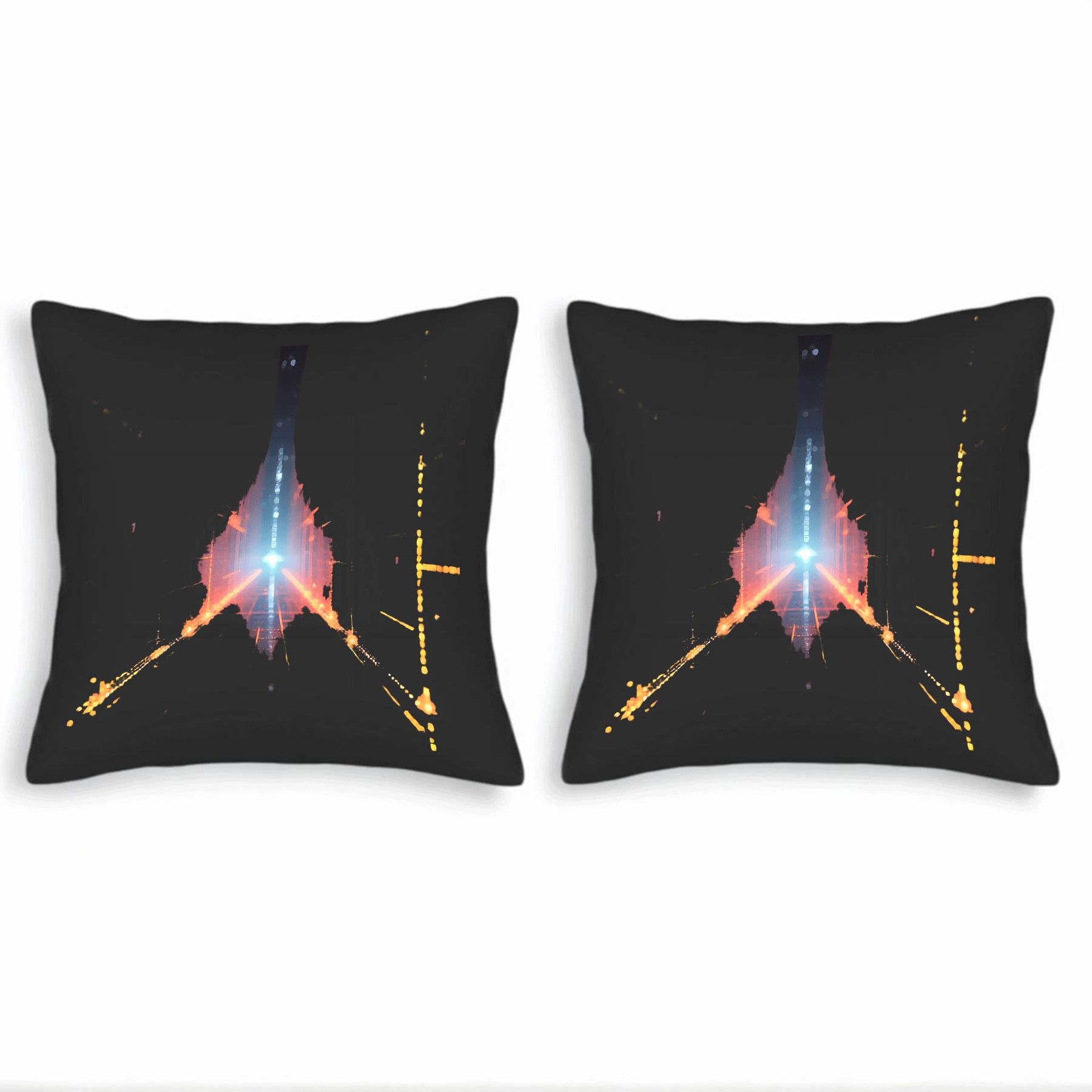 Set of 2 18x18in Throw Pillow Covers - Futuristic Sci - Fi Design with ...