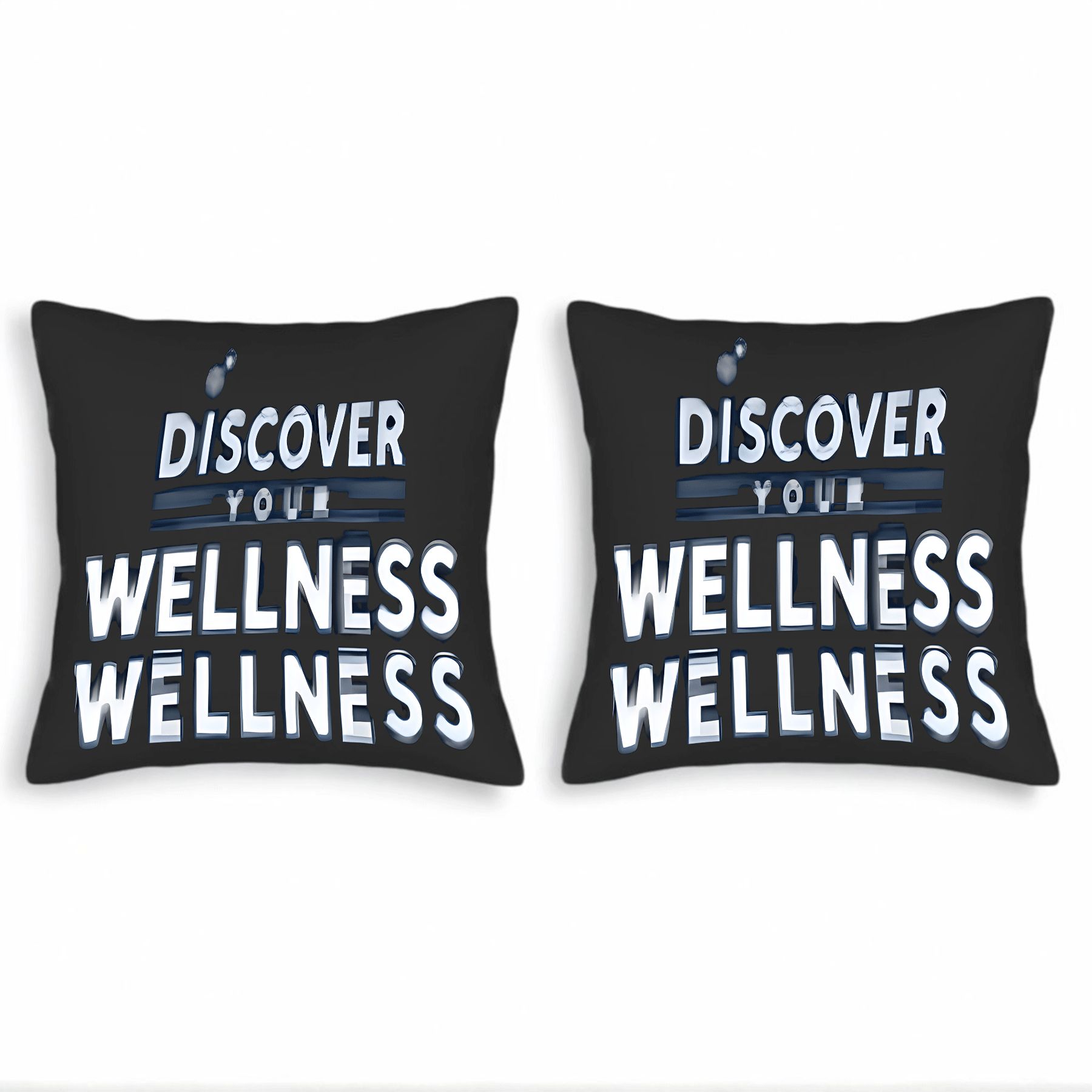 Set of 2 18x18in Throw Pillow Covers - Modern Black Square Cushions ...