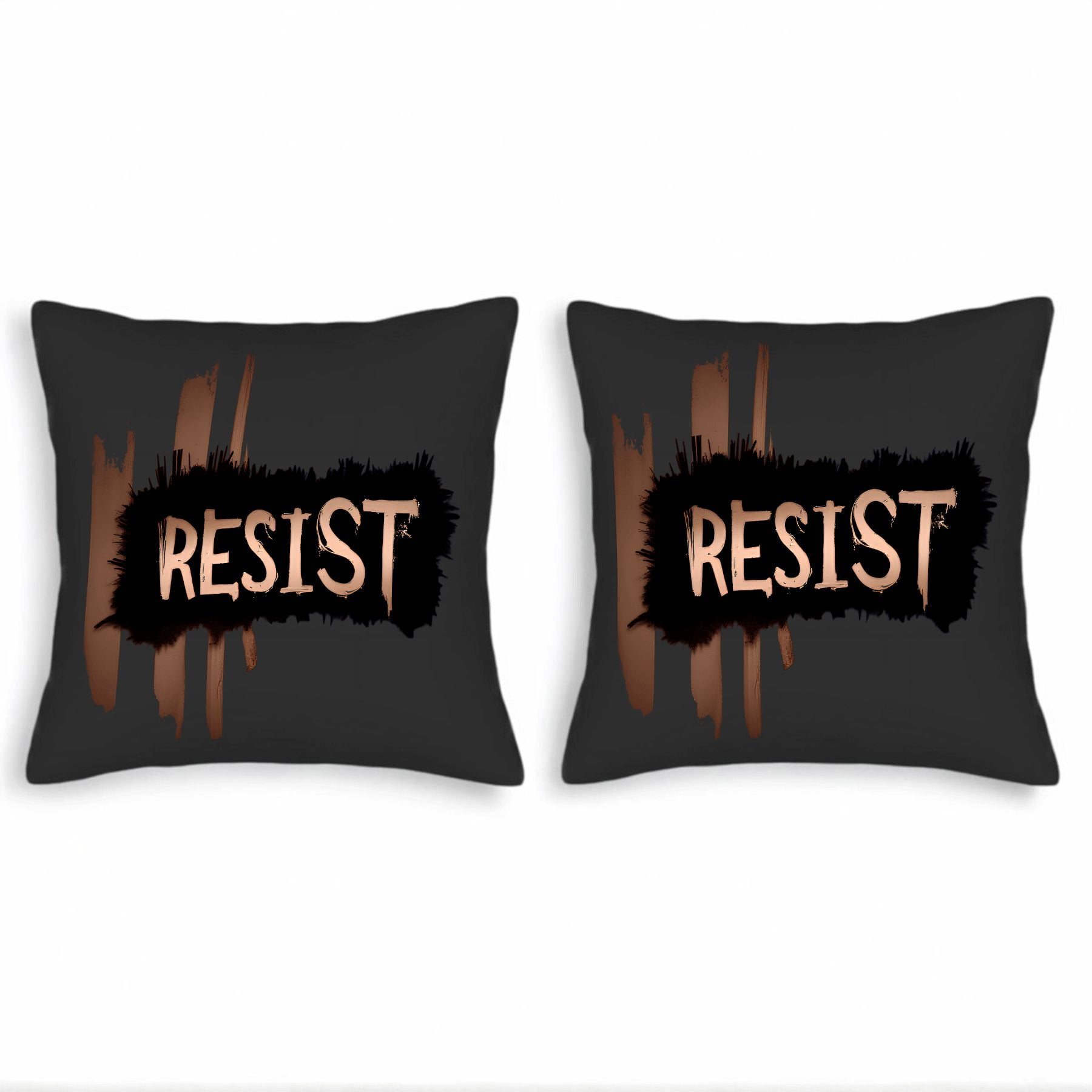 Set of 2 18x18in Throw Pillow Covers with Bold ' RESIST ' Design on ...