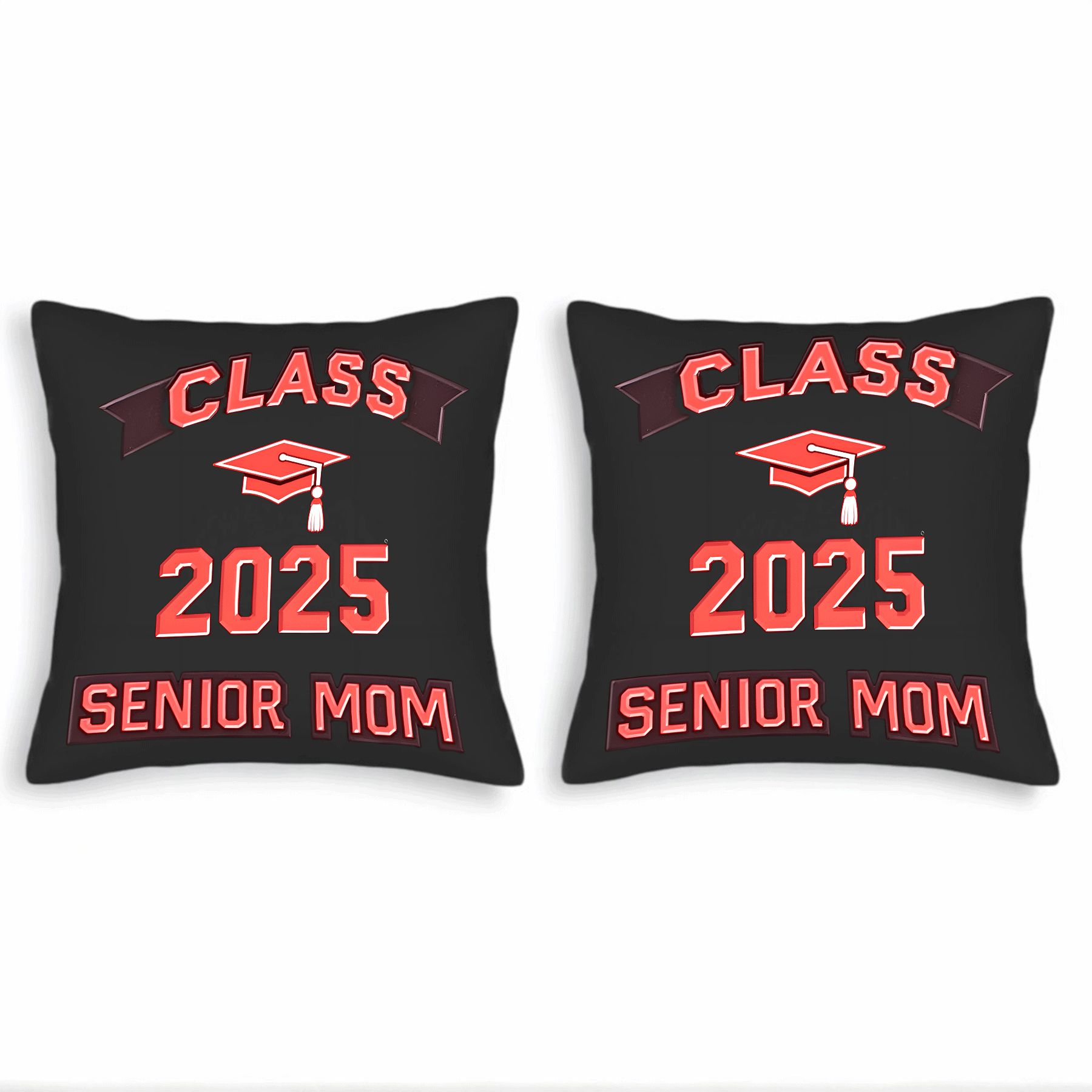 Set of 2 18x18in Throw Pillow Covers with Graduation Theme: Bold ...