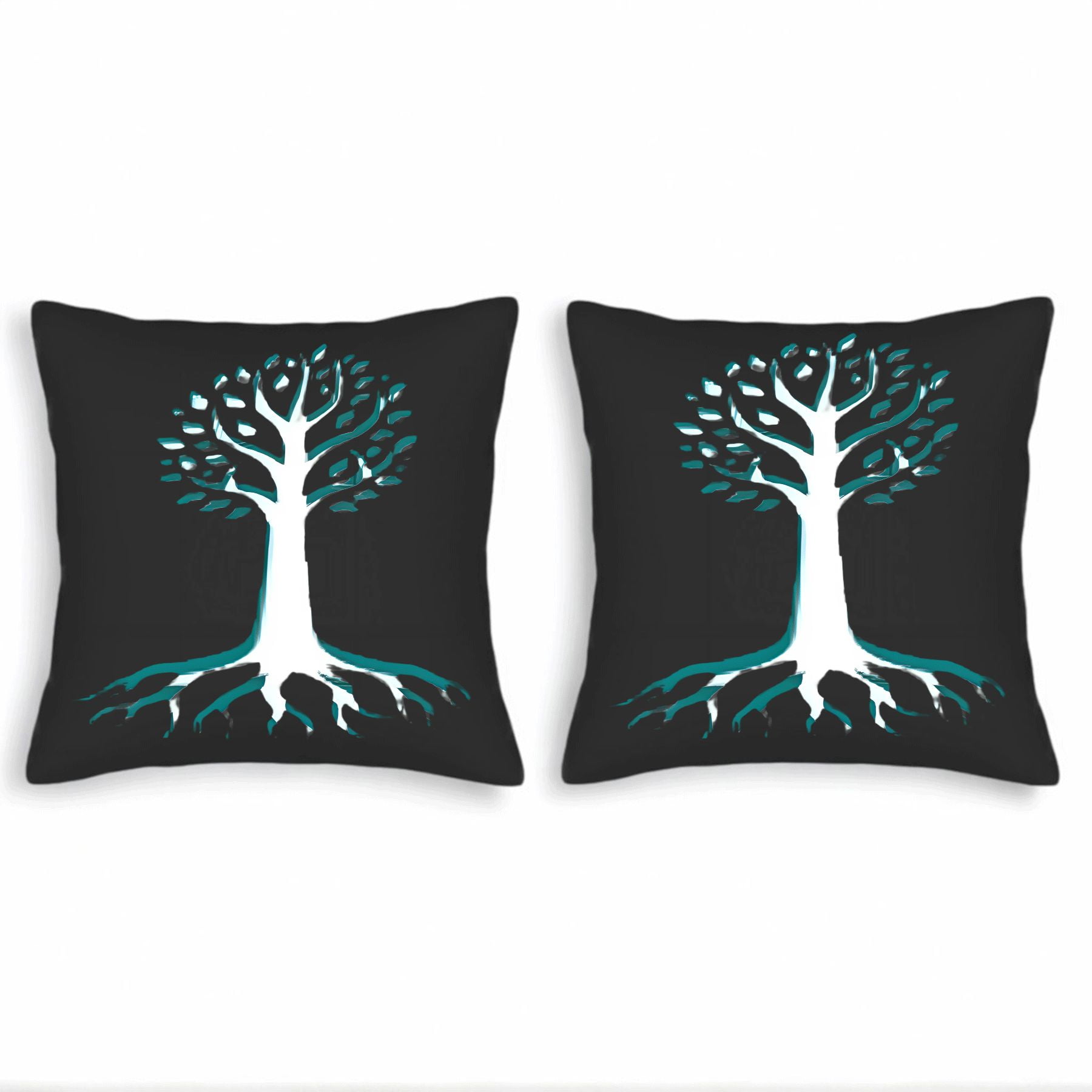 Set of 2 18x18in Throw Pillow Covers with Minimalist Tree Design ...