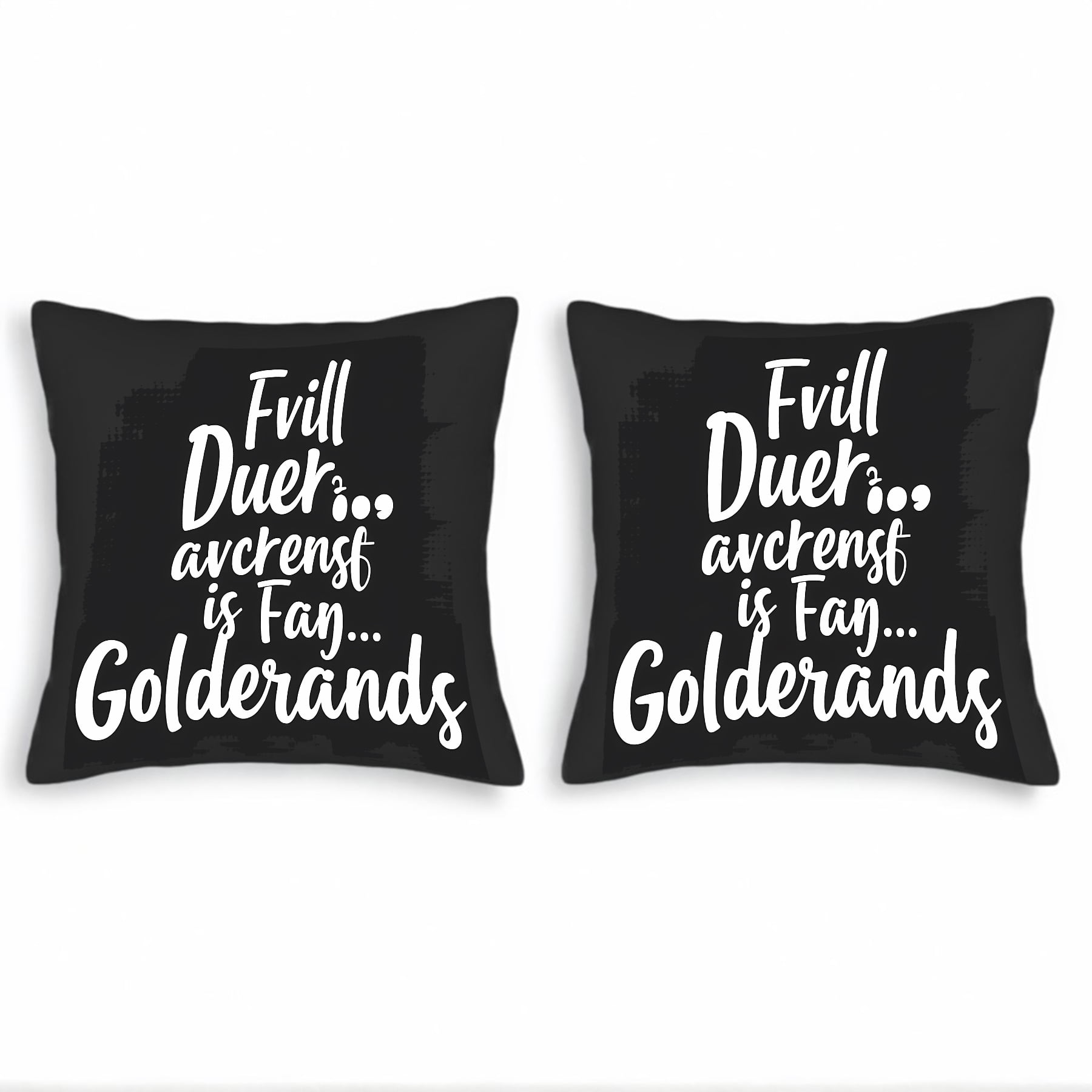 Set of 2 18x18in Throw Pillow Covers with Unique Cursive & Bold Text ...