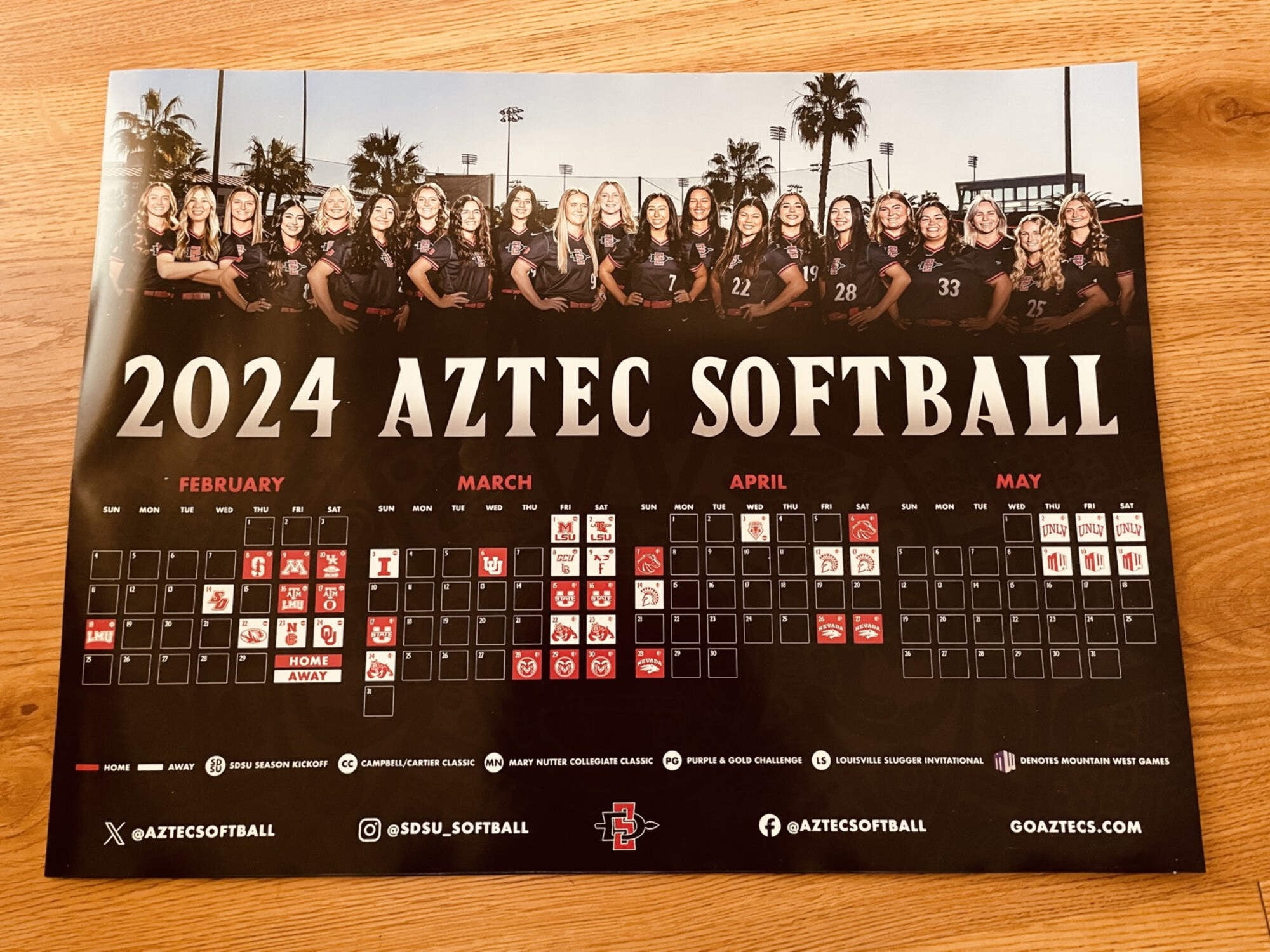 Set of 2 2024 San Diego State Aztecs Softball Team posters - Walmart.com