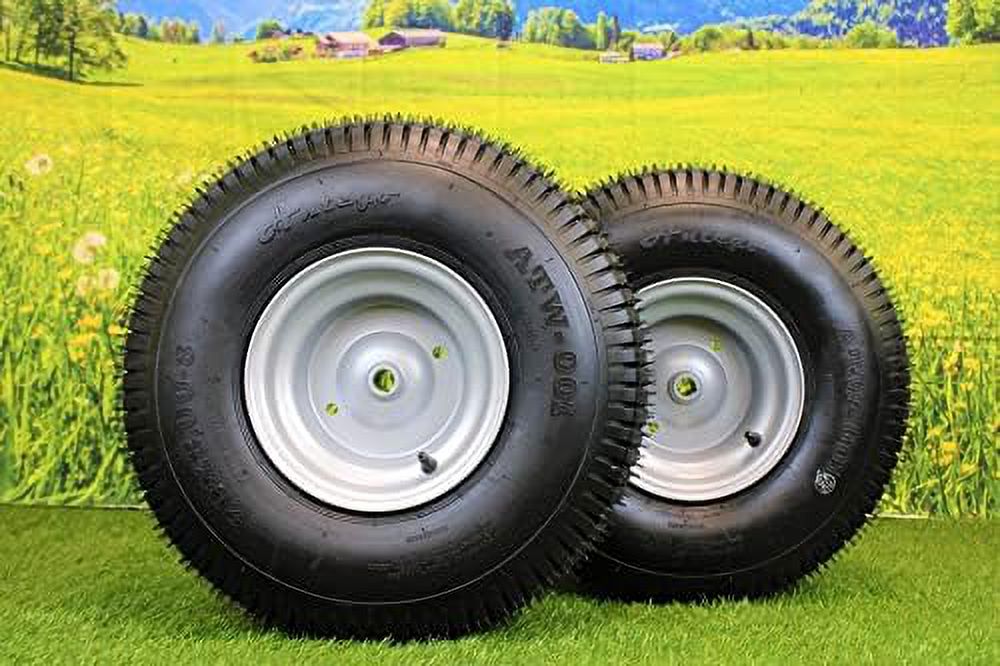(Set of 2) 20x8.00-8 Lawn & Garden Mower Turf Tires - 4 Ply with Keyed ...