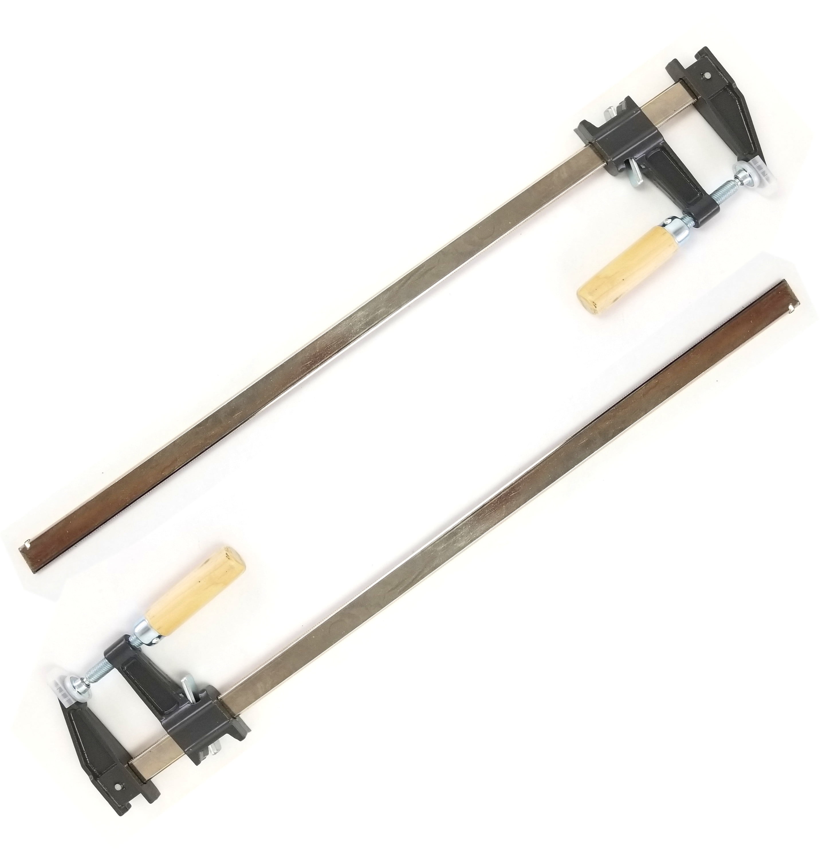 Set of 2 - 24" Steel Bar Clamp with Metal Ratcheting System and Quick ...