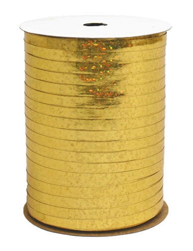 Set of 2 3/16"X100Yds Holographic Gold Curling Ribbon - Walmart.com