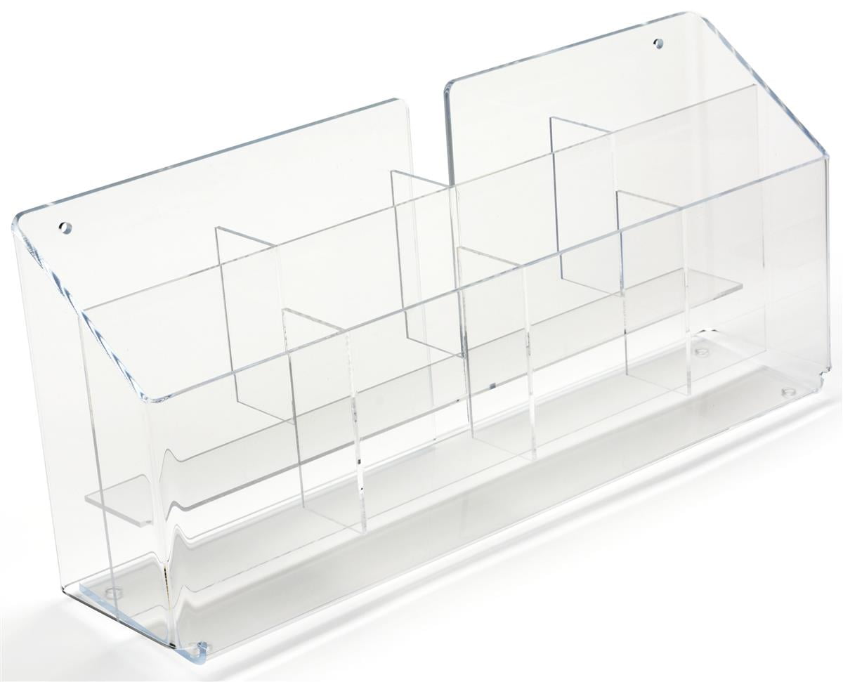 Set of 2, 3-Tiered Brochure Rack for Wall Mount or Tabletop Use, Holds ...