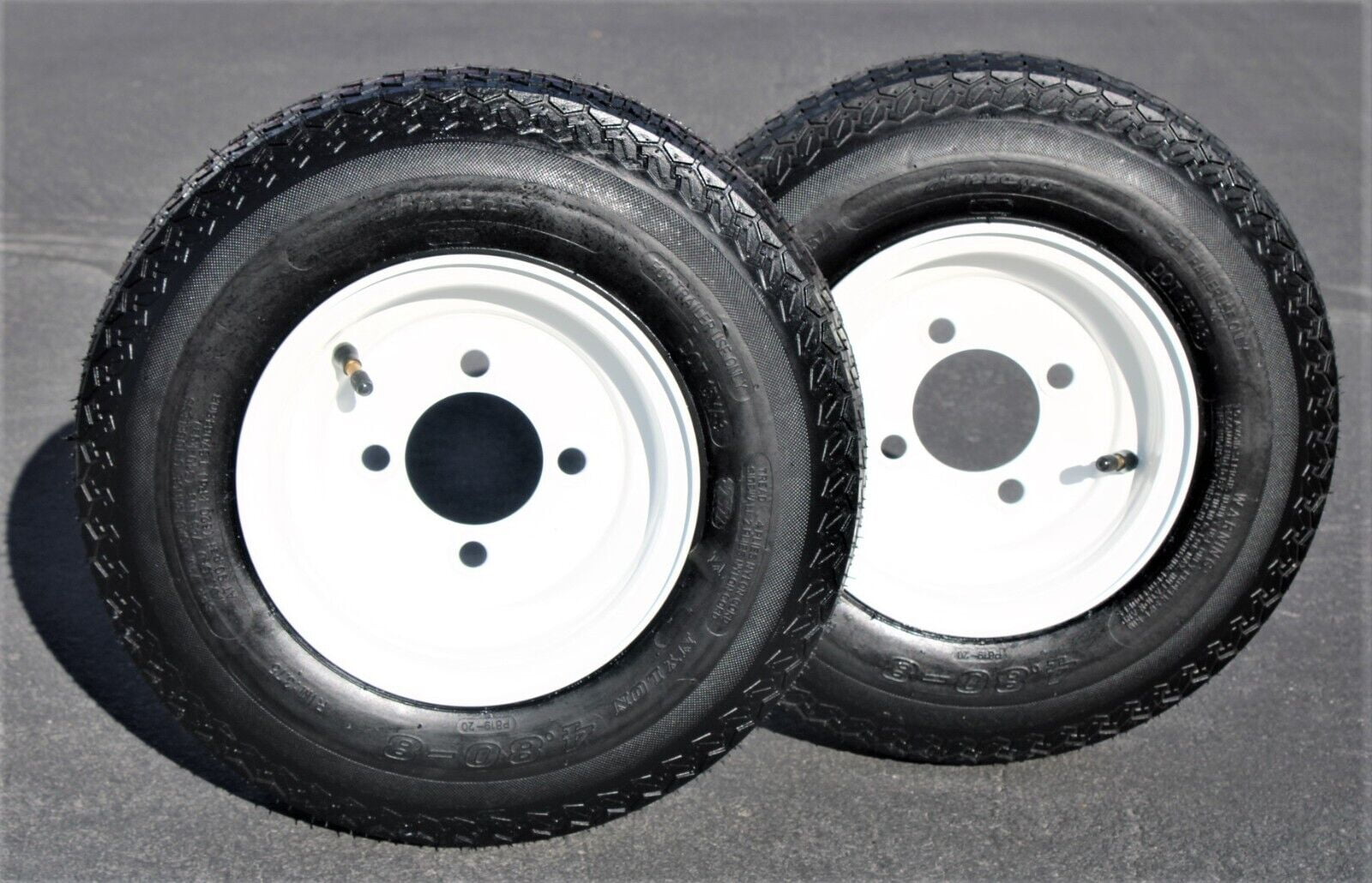 (Set of 2) 4.80-8 Tire and Wheel Assemblies, White 4 Lug - Walmart.com