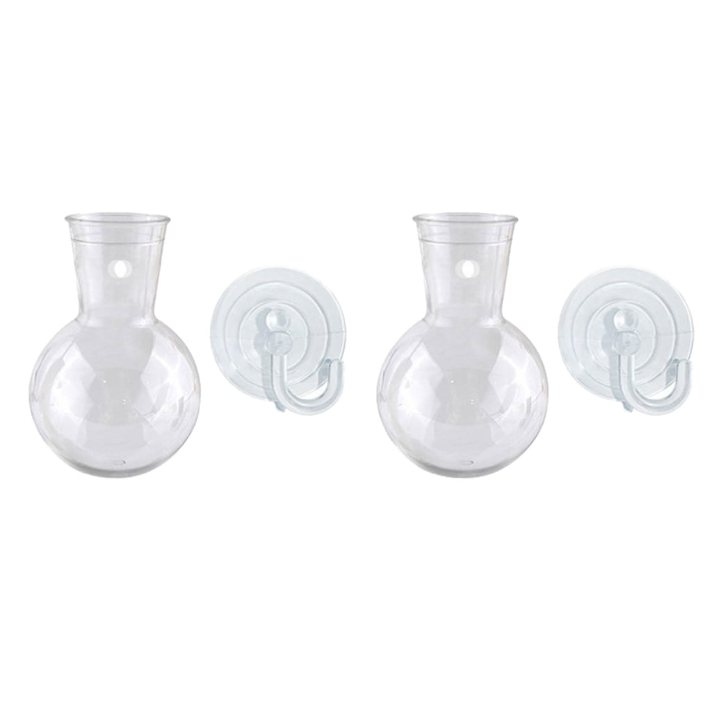 Set of 2/4 Hanging Acrylic Hydroponic Plant Containers Flower Vases ...