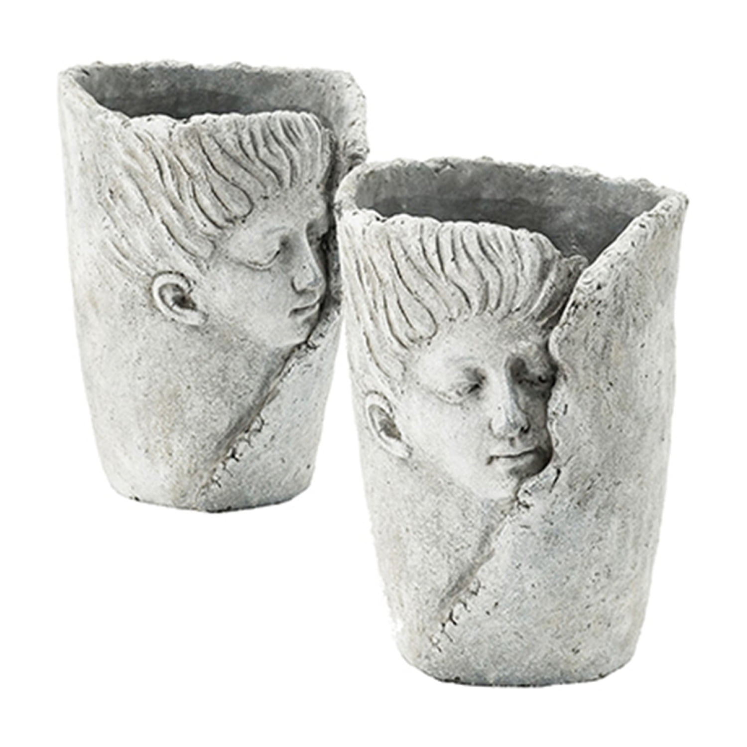 Set of 2 6.5x6x8.5" Sleep Face Accent Planter - Walmart.com