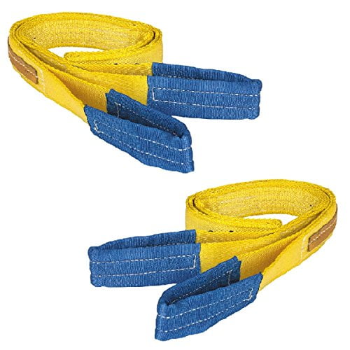 (Set of 2) 6 ft. 6400 lb. Capacity Lifting Sling Web Strap Car Lifting ...