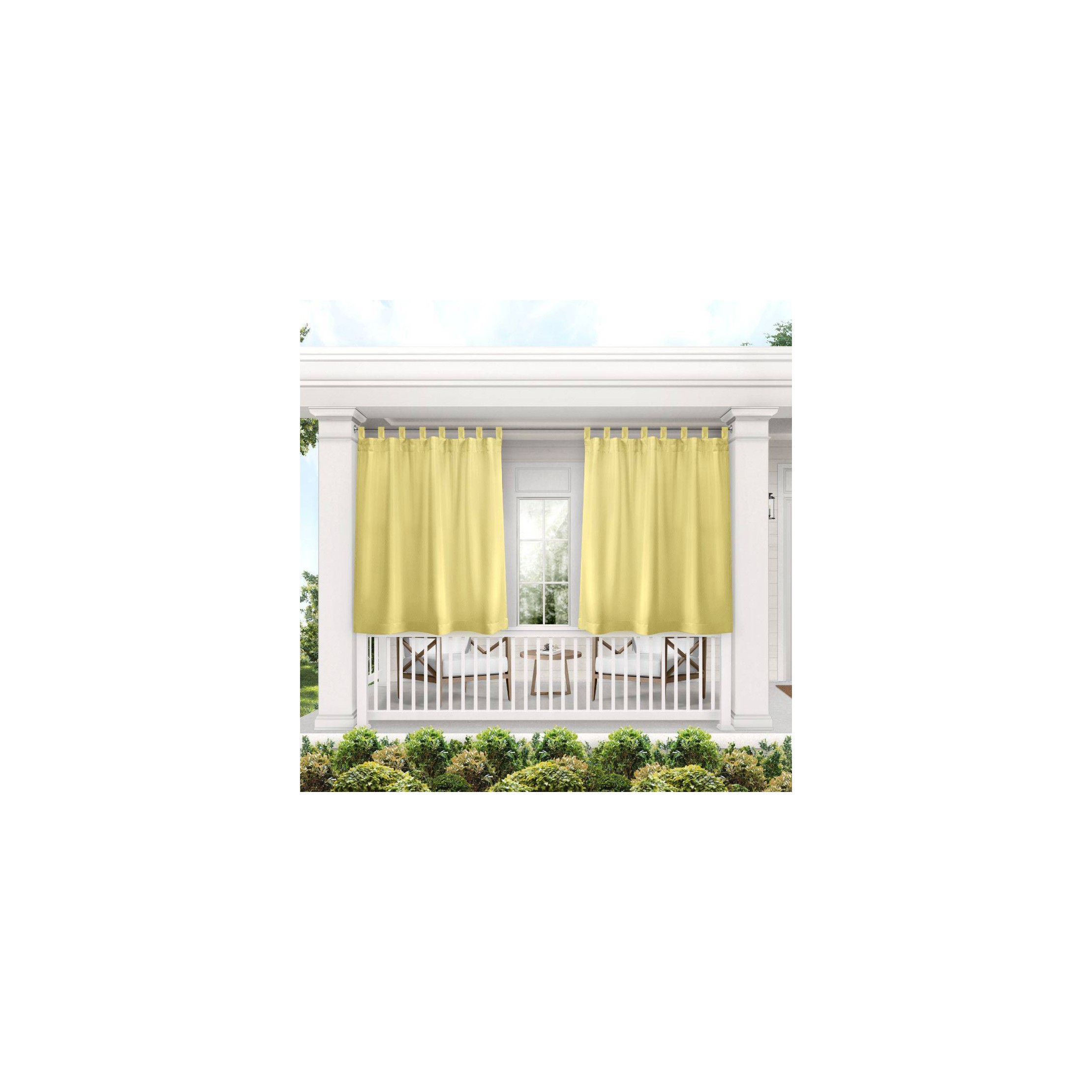 Set of 2 (63"x54") Indoor/Outdoor Solid Cabana Tab Top Curtain Panels ...