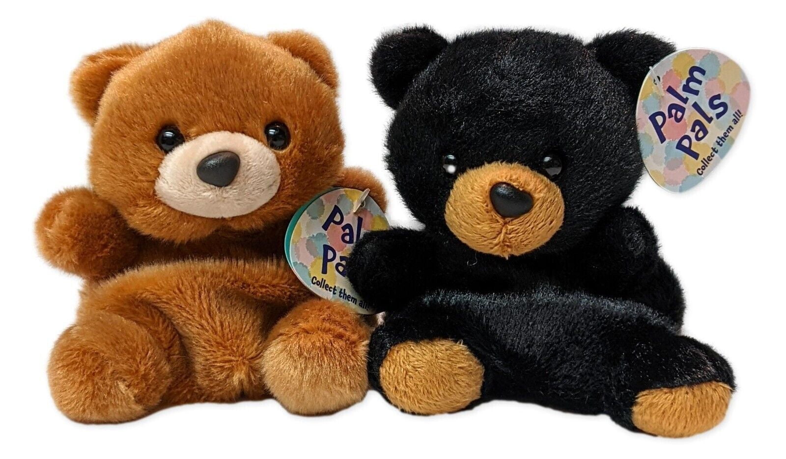 Aurora Teddy Plushies - Artie Brown & Sleepy Black Bear Palm Pals, 5 ...