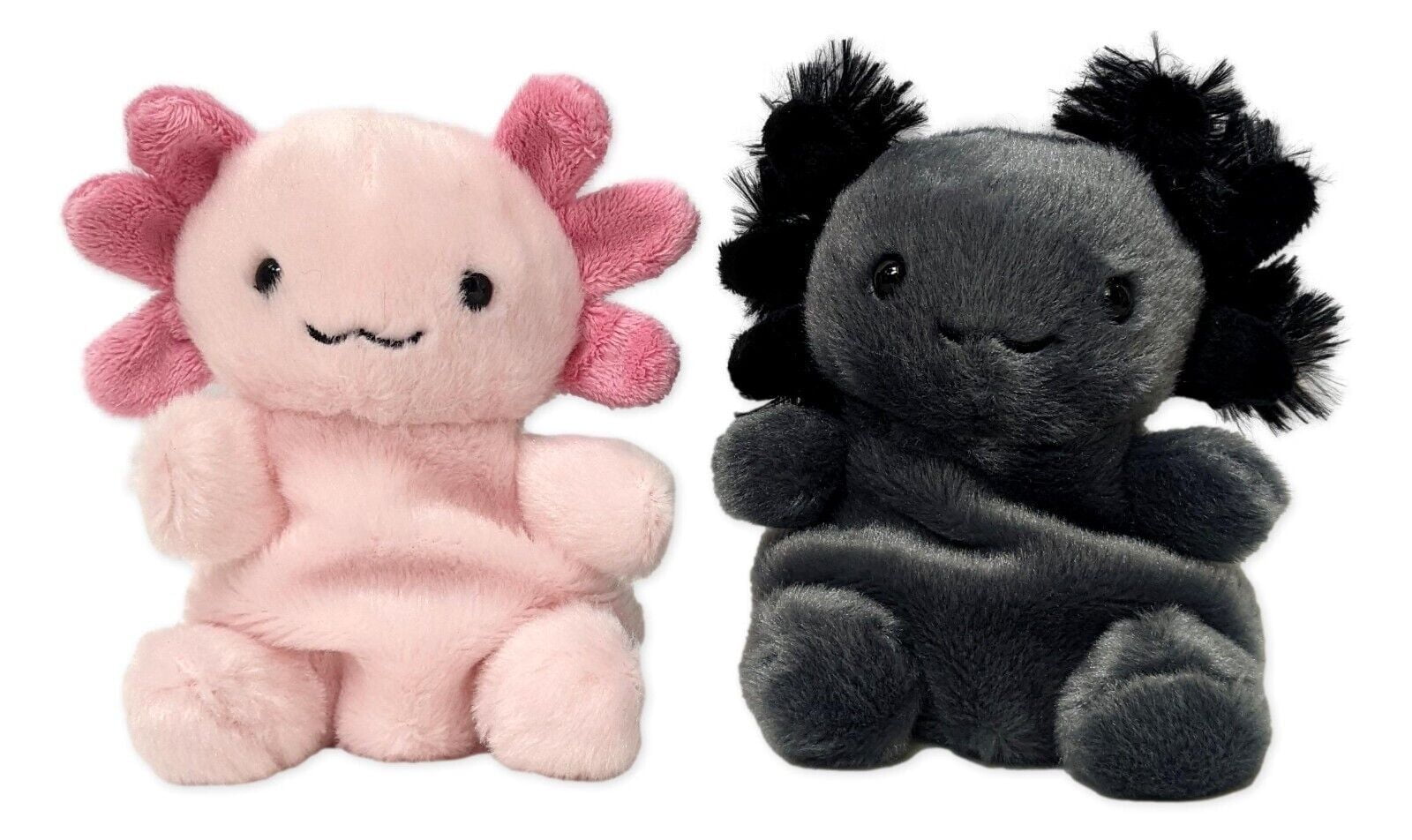 Set of 2 AX AXOLOTL & ONYX AXOLOTL Palm Pals 5" Stuffed Animal Plush ...