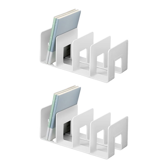 Set of 2 Acrylic Book End Book Shelf Bookend Magazine Stand 4 ...