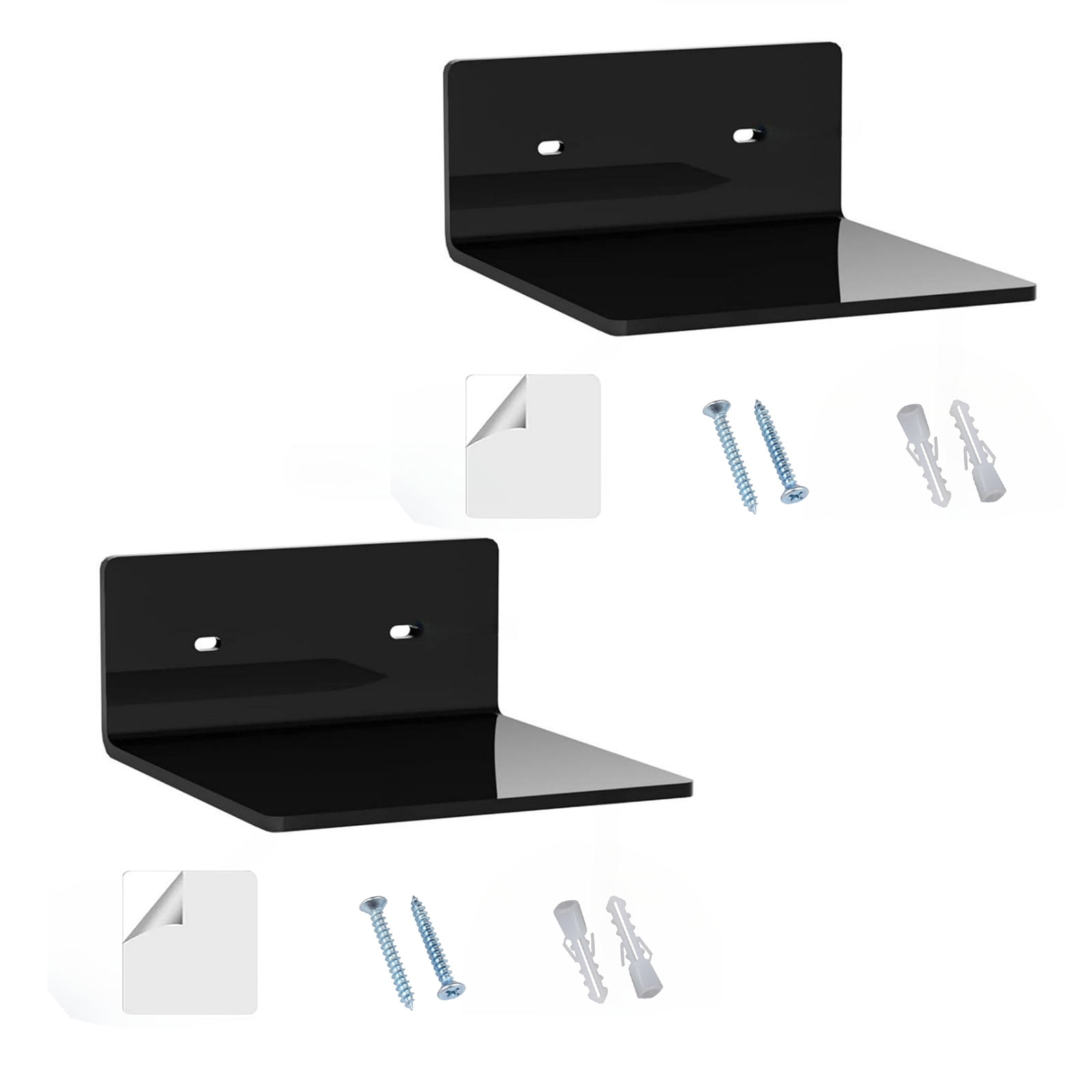 Set of 2 Acrylic Floating Shelves Home Organization Multifunctional ...