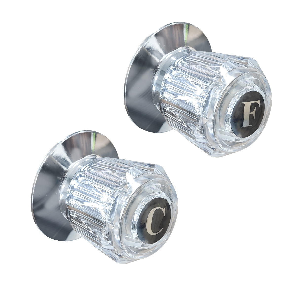 Set of 2 Acrylic Shower Head Handles Transparent Color - Walmart.com